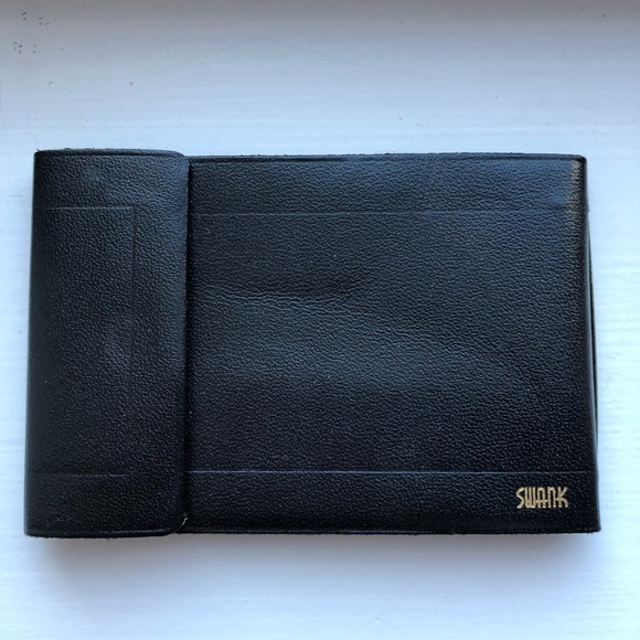 SWANK | Bags | Vintage Mens Black Leather Swank Bifold Wallet | Poshmark
